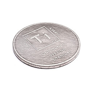 1 Troy Oz Titanium Round - .999 Pure Chemistry Element Design by Unique Metals