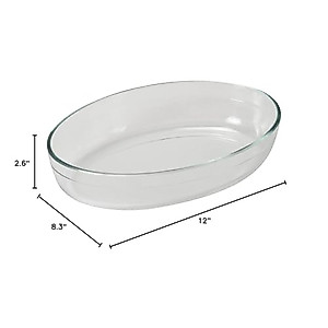 Pyrex CP-8548 Oval Roaster Plate, Heat Resistant Glass, Microwave Safe, Oven Safe, Dishwasher Safe, 6.8 gal (2.2 L)