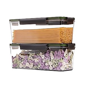 Santiccipa Pasta Containers Storage Airtight, Set of 4 (10.4L) Kitchen Storage Containers with Lids for Spaghetti, Crackers, Chips, Flour, and Noodles, Mouse-Proof Storage Containers