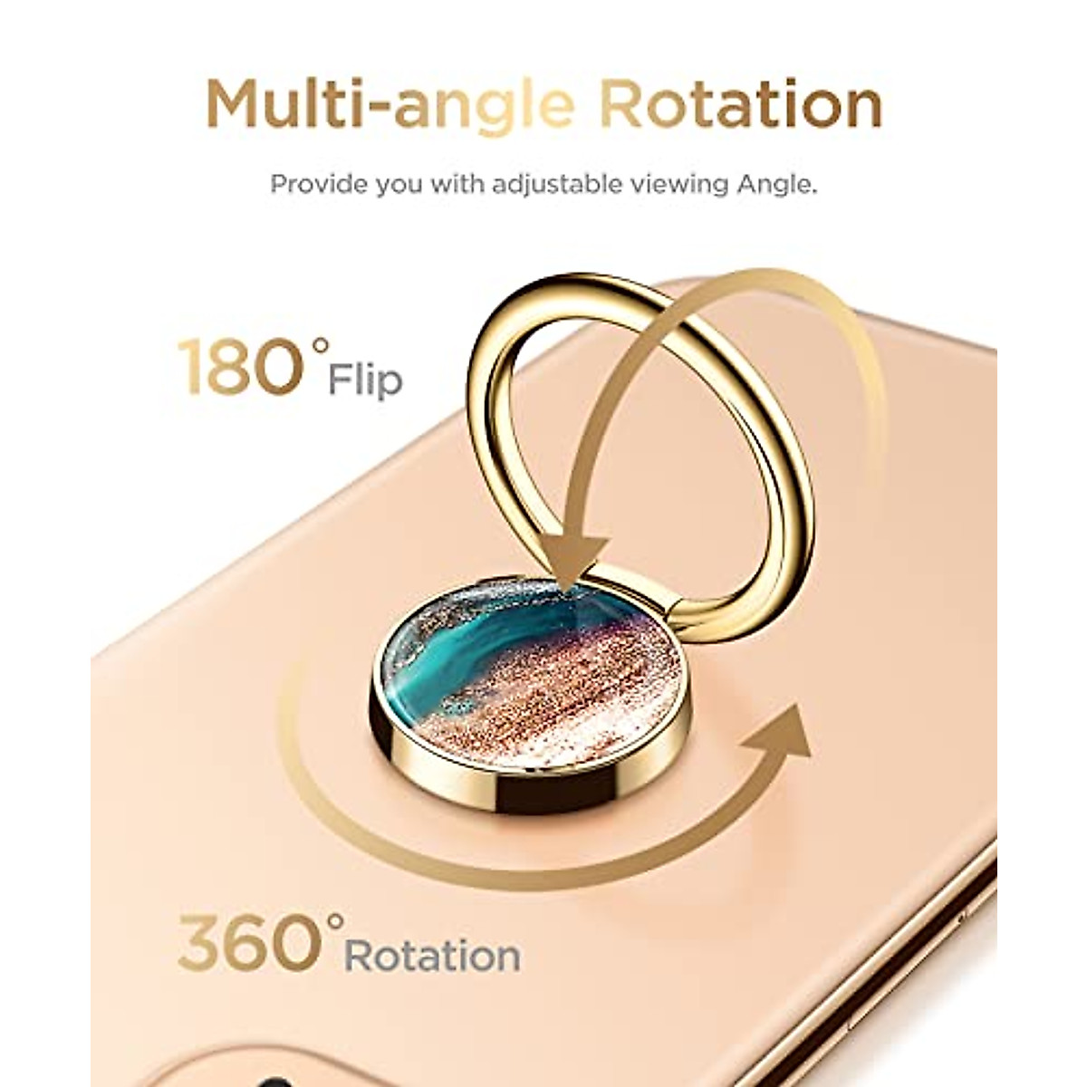 GVIEWIN Marble Bundle - Compatible with Samsung Galaxy S23 Ultra 6.8 Inch [No Built-in Screen Protector] + Phone Ring Holder (Dreamland River/Purple) (2 Items Bundle)