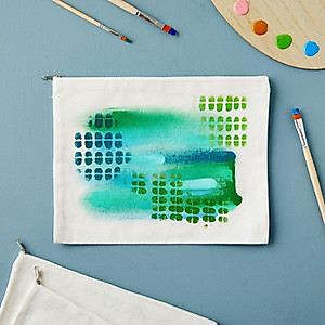 Bright Creations 6 Pack Large Cosmetic Canvas Pouch With Zipper 9 x 12, Blank Bag Organizer Purse for Travel, Toiletry, DIY Crafts