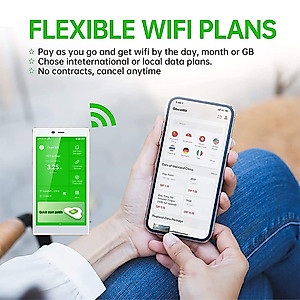 GlocalMe G4 Pro 4G LTE Mobile Hotspot Router & Protective Case, with US 8GB & Global 1.1GB Data, 5” Touch Screen LCD Display Portable WiFi Hotspot for Travel, No Contract, SIMFREE, Pocket WiFi Device
