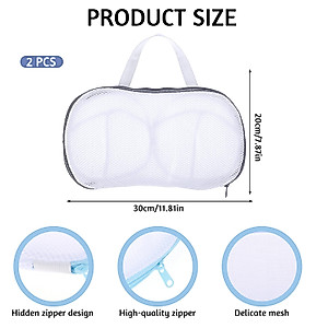 2 Pcs Bra Wash Bags for Laundry Bra Laundry Bags for Washing Machine Lingerie Bags for Washing Delicates Bra Bags for Laundry Bra Washer Protector for Laundry Lingerie Bag (A to C Cups)
