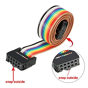 uxcell IDC Rainbow Wire Flat Ribbon Cable 10 Pins 48cm Length 2.54mm Pitch Type-C