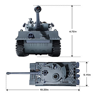 Remote Control Tank, RC WW2 German Tiger Army Tank Toy, 2.4Ghz 9-Channel RC Military Vehicles with Rotating Turret and Sounds, Best for 6 7 8 9 Boys Kids Xmas Military Toys
