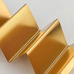 JYJFGSFA 4 Pcs Gold Taco Holders Set with 1 Food Tong, Stainless Steel Taco Stand with Handles for Party, Holds Up to 3 Tacos Each, Dishwasher Oven safe