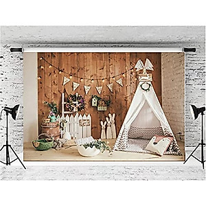 Easter Backdrop Interior Spring Tent Eggs Photography Background for Kids Newborn Baby Decor Banner Portrait Photo Booth Props Vinyl (7ft×5ft)