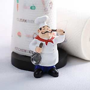 MASSJOY Chef Style Paper Towel Holder, Resin Crafts Display for Kitchen Cafe Western Restaurant Cake Shop Dessert Shop.