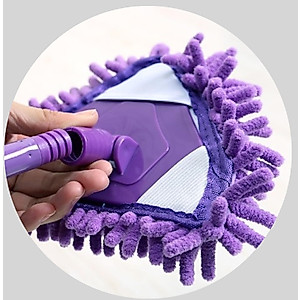 180° Rotatable Adjustable Triangle Cleaning Mop, Wet and Dry Mop with Extendable Long Handle, Cleaning Mop with 2 Reusable Mop Heads for Bathroom Floor Wall Sofa Bed Bottom (Blue)