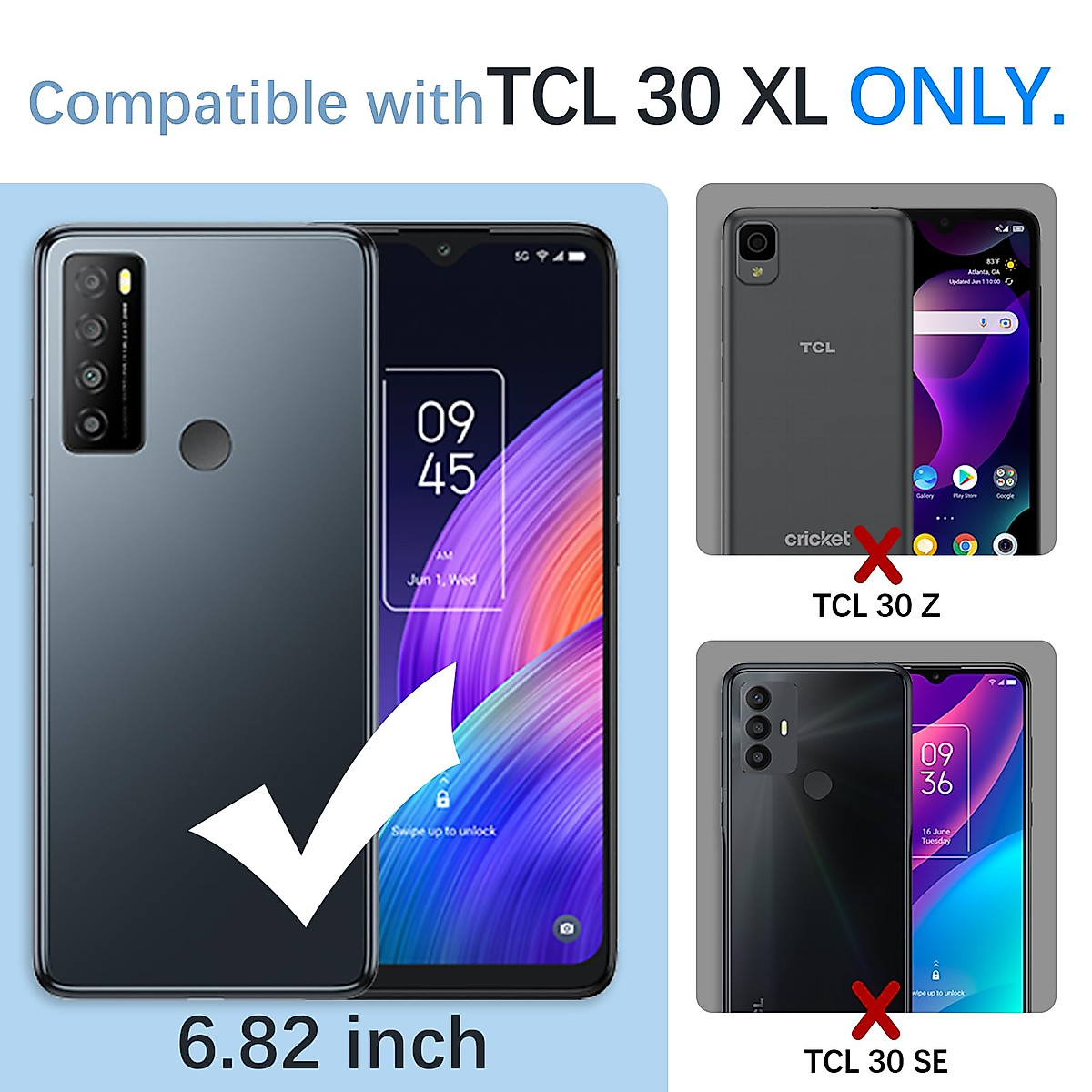 Nuouxoco Phone Case for TCL 30 XL (T701DL) with Lanyard Strap, for TCL TCL 30 XL Case (6.82 inch) Girls Women Cute Slim Shockproof Protective Cover Case for TCL 30 XL - Purple Flower