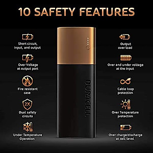 Duracell Rechargeable Powerbank 20100 mAh | 7 Day Portable Charger | Compatible with iPhone, iPad, Samsung, Android, Nintendo Switch & More | TSA Carry-On Compliant