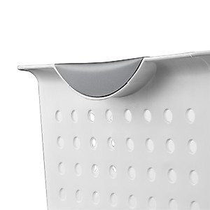 Sterilite 16248006 Medium Ultra Basket, White Basket w/ Titanium Inserts, 6-Pack