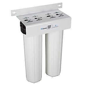 Home Master HMF2SmgCC Whole House Water Filter, 4-layer sediment filter 25 to 1 micron, Powerful Up-Flow KDF85 & Catalytic Carbon 10gpm, 1” NPT ports, Patented heavy steel bracket fits 16” wall studs