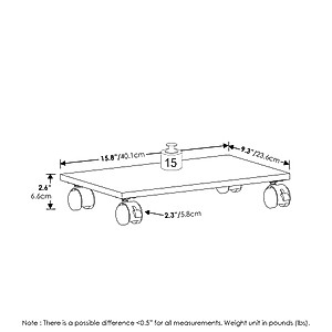 Furinno Econ Home Office Under Desk CPU/Printer Holder with Wheels, Espresso