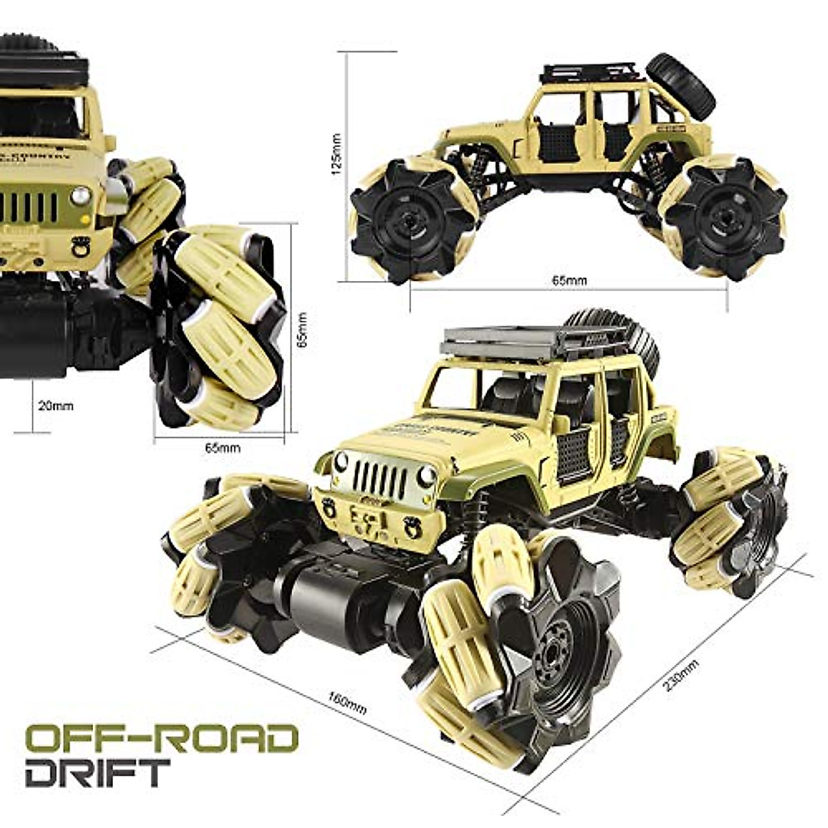 LOOZIX 1:16 Alloy Gesture Sensing Remote Control Car, Hand Controlled RC Car 360° Rotating 4WD 2.4Ghz RC Monster Trucks Stunt Vehicle Rechargeable Batteries for Kids