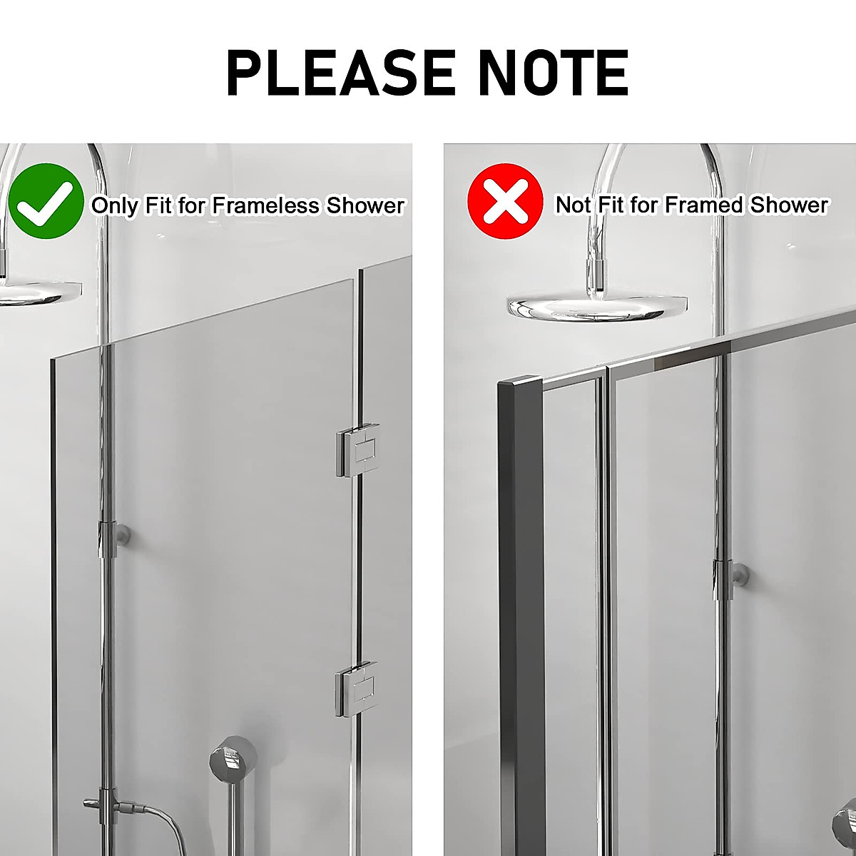 KITHOLD Shower Door Hooks, 2 Pack Triple Shower Towel Hook for Bathroom Frameless Glass Door, Stainless Steel Over Shower Door Hook for Hanger Towels, Razor, Shower Squeegee (Black)