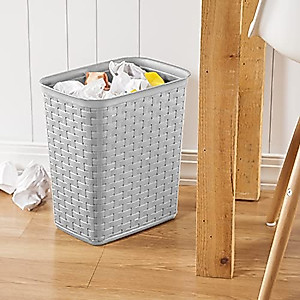 Sterilite 10346A06 3.4 Gallon/13 Liter Weave Wastebasket, Cement, 6-Pack