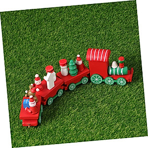 BESTOYARD 2pcs Christmas Ornaments for Kids Miniature Train Christmas Train Decorations Xmas Train Toy Miniature Christmas Train Mini Christmas Train Wood Bamboo Child Model Christmas Tree
