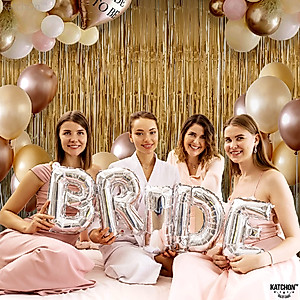 KatchOn, XtraLarge Champagne Gold Backdrop - 6.4x8 Feet, Pack of 2 | Gold Streamers for New Years Decorations | Gold String Backdrop for Gold New Years Eve Party Supplies 2024 | Golden Birthday Decor