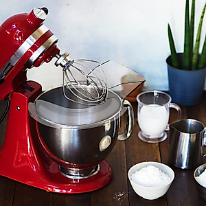 KN1PS Pouring Shield for KitchenAid 4.5Qt, W10616906 Splatter Guard Cover for Kitchen Aid Mixers Accessories, Pouring Chute for Kitchenaid Mixer, NOT DISHWASHER SAFE (8.2''diam)