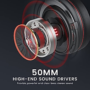 EKSA E900 Pro USB Gaming Headset for PC - Computer Headset with Detachable Noise Cancelling Microphone, 7.1 Surround Sound, 50MM Driver - Wired Headphones for PS4/PS5, Xbox One, Switch, Laptop