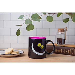 Silver Buffalo Disney Alice in Wonderland Cheshire Cat Curiouser and Curiouser Heat Reveal Ceramic Mug, 20 Ounces