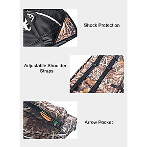 UNISTRENGH Canvas Compound Bow Soft Cases Compound Bow Carry Tote Shoulder Bag with Arrow Pocket (Camouflage #1, 45.3''L x 17.7''W)
