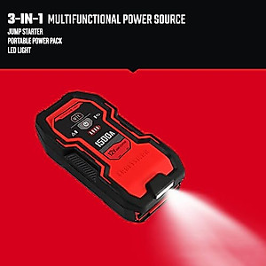 CRAFTSMAN 3-in-1 Lithium Jump Starter and Portable Power Pack, CMXCESM264 1500 Peak Amps, 12 Volts, 8.0L Gas, 4.5L Diesel Engines, for Motorcycles, Cars, SUV, Truck, and Boat Batteries