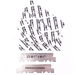 Parker SRXBLK Stainless Steel Clip Type Barber Straight Barber Razor & 5 Blades - Black Finish - **JUST INTRODUCED FOR 2023**