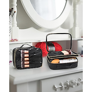 Relavel Travel Makeup Bag, Clear Makeup Organizer Bag Portable Cosmetic Bag, Cute Transparent Makeup Case For Women with Accessories