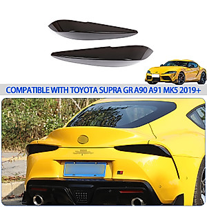 Fgtagtal Car Taillight Cover Fit for Toyota Supra GR A90 A91 MK5 2019-2024, Smoked Taillight Shell Trim Cover, Rear Tail lamp Decorative Protection Trim, 2PCS, Transparent Gray