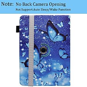 Universal 8 Inch Tablet Case, Universal 7 Inch Tablet Case, Viclowlpfe Multi-Angle Viewing Rotating Stand Wallet Case for 7.0-8.5 Inch Tablet, Blue Butterfly