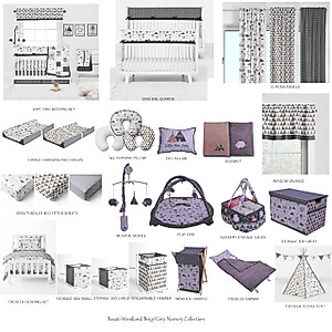 Bacati - 2 Pack Woodlands Bears Bison Owls Printed Neutral 100% Cotton Universal Baby US Standard Crib or Toddler Bed Fitted Sheets (Beige/Grey)