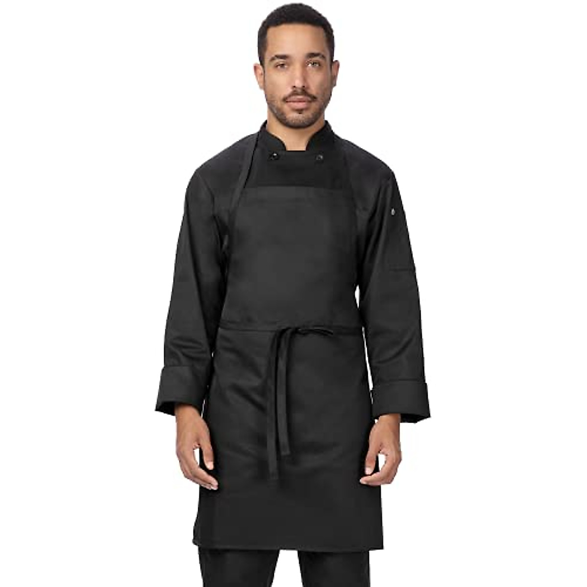 Chef Works Unisex Sustainable Bib Apron, Black, One Size