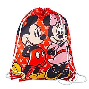 Fast Forward Minnie Mouse Backpack for Girls Set - 2 Pack Bundle with 12” Minnie Mouse Preschool Mini Backpack and Minnie Drawstring Bag | Minnie Backpack