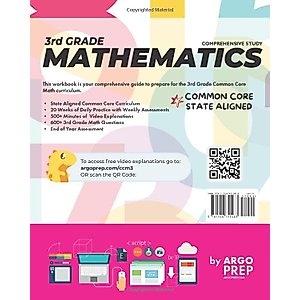3rd Grade Common Core Math: Daily Practice Workbook - Part I: Multiple Choice | 1000+ Practice Questions and Video Explanations | Argo Brothers (Common Core Math by ArgoPrep)