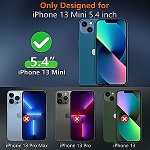 SPIDERCASE for iPhone 13 Mini Case, [10 FT Military Grade Drop Protection] [Crystal Clear] [2+Tempered Glass Screen Protector] [Not Yellowing] Shockproof Slim Thin Case, Clear