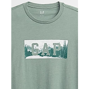 GAP Mens Vintage Logo Short Sleeve T-Shirt T Shirt, Gasoline Green, Large US