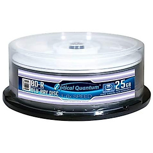 Optical Quantum 25 Pack 6X 25GB BD-R Blu-ray Blank Disc White Thermal Hub Printable