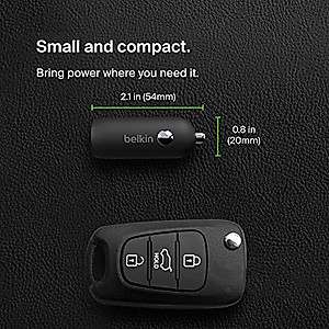Belkin Boost↑Charge™ 30W Fast Car Charger, Compact Design w/USB-C Power Delivery Port, Universal Compatibility for iPhone 14, Galaxy S23, Note Series, and More - Black
