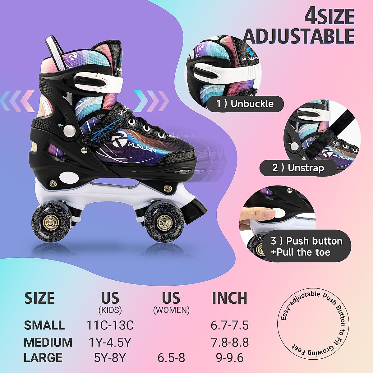 Roller Skates for Girls Kids Roller Skates Girls Ages 5-8 4-6 Patines para Niñas niños
