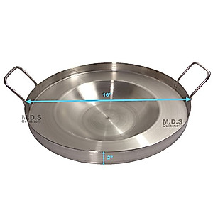 16" Inch Comal Stainless Steel Concave Frying Gas Stove Outdoors Heavy Duty Acero