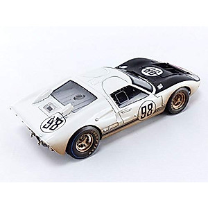 1966 Ford GT-40 MK II #98 White with Black Hood After Race (Dirty Version) 1/18 Diecast Model Car by Shelby Collectibles SC432