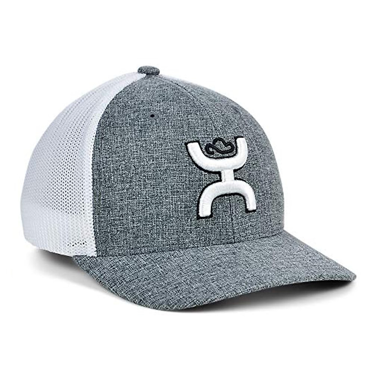 HOOEY Men’s Cayman 6-Panel Flexfit Fitted Hat, Western Inspired Heather Gray