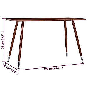 ULUYYUC Dining Table Brown 47.2"x23.6"x29.1" MDF,Office Desks Party Table Kitchen Tables Kitchen Furniture Outdoor Table for Living Room, Kitchen, Backyard, Wedding,Office