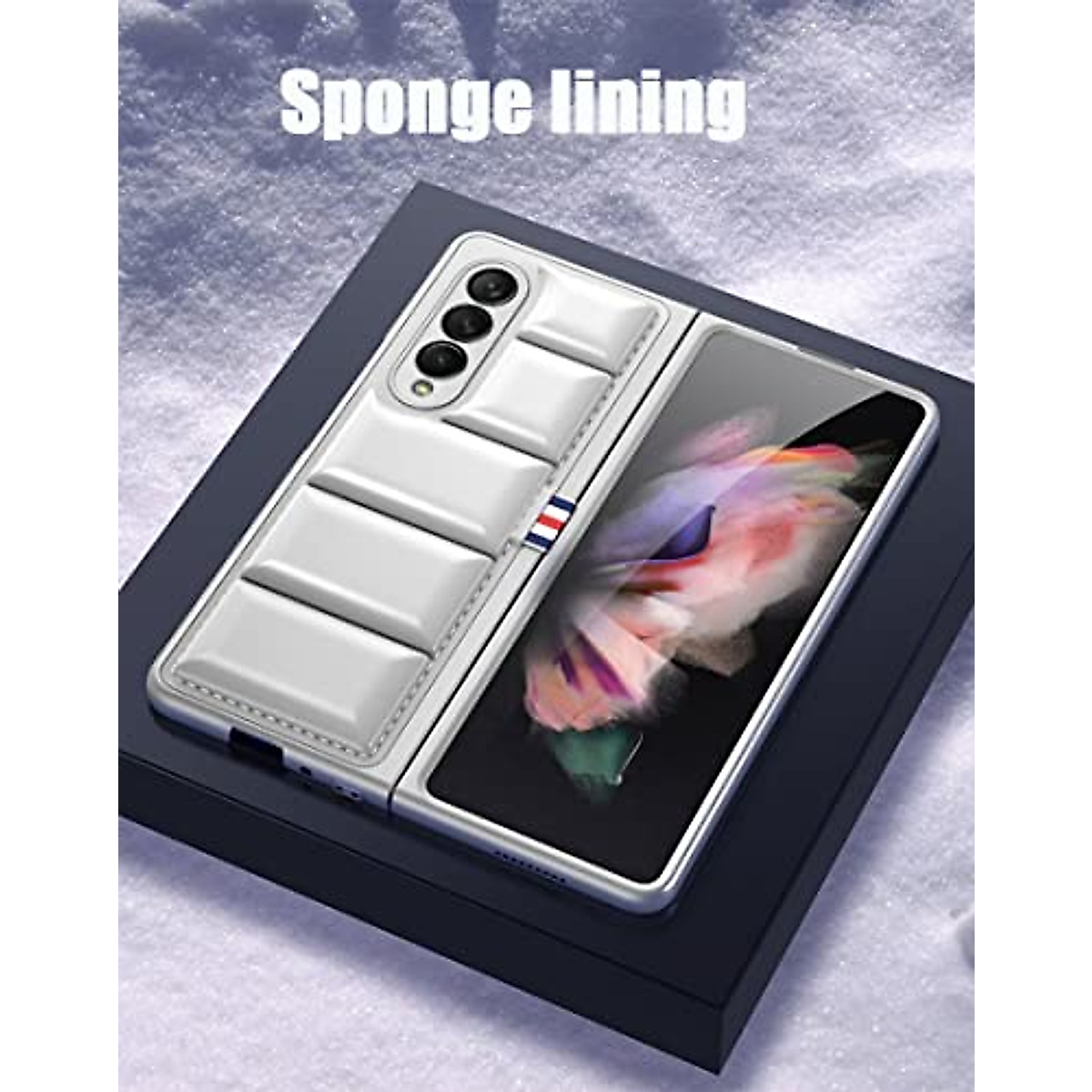 SHIEID Samsung Z Fold 3 Case, Fold 3 Case Leather, Air Vest Phone Case Galaxy Z Fold 3 Case Compatible with Samsung Galaxy Z Fold 3 5G, Silver