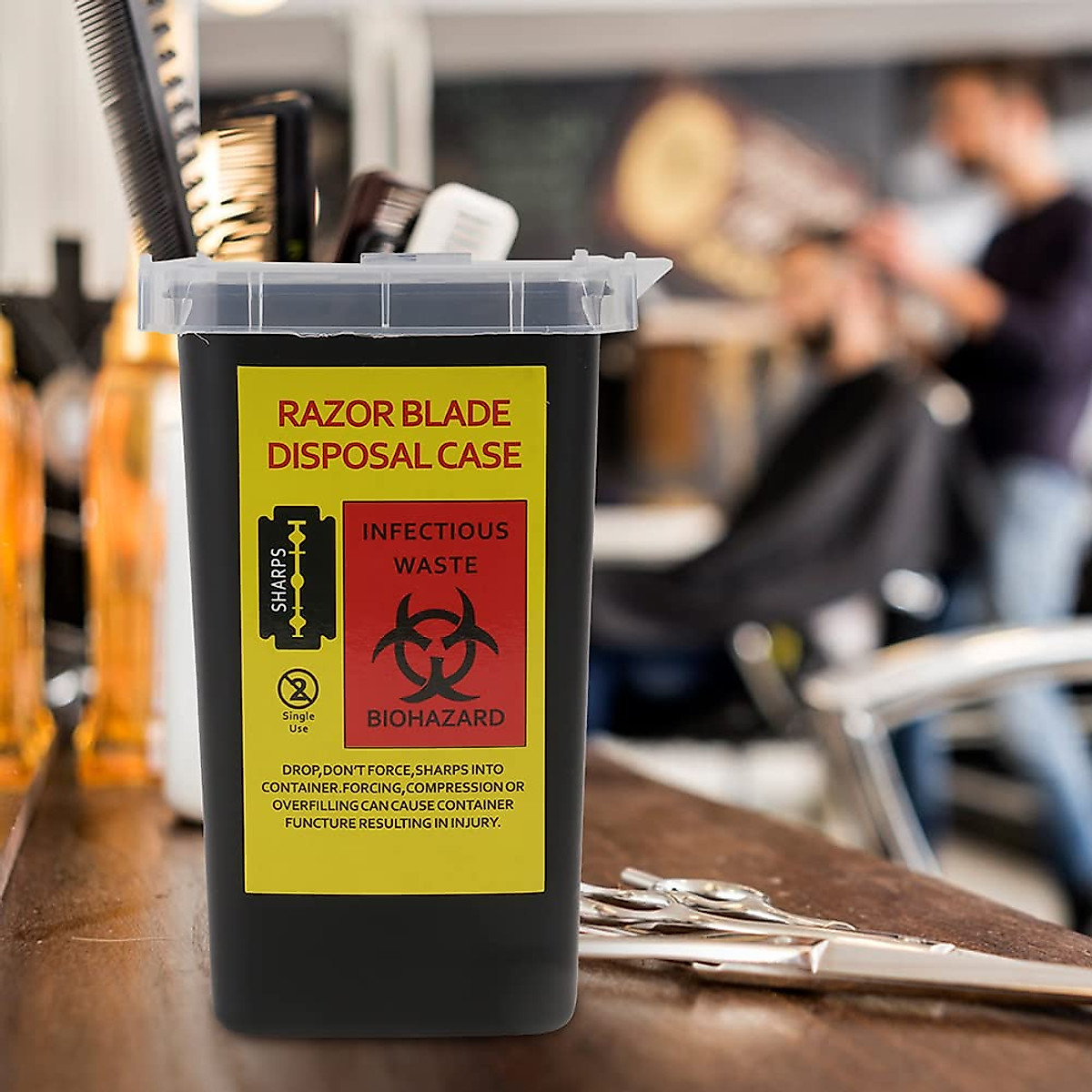 2Pcs Razor Blades Dispenser Case,Small Portable Sharps Container,Razor Blades Disposal Case,Disposable Razor Cutter Container,Barber Shop Storage Container