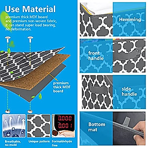 Homyfort Closet Storage Bins, Fabric Organizer Baskets with handles, Trapezoid Storage boxes for Organizing, Organization Baskets for Shelf, Clothes, Toys, Baby, Office Supplies, Nursery, Cabinet, Books (3-Pack, Grey)