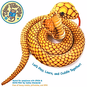 VIAHART Qamra The Queen Cobra - 102 Inch Stuffed Animal Plush - by Tiger Tale Toys