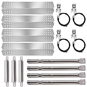 Grill Replacement Parts for Charbroil 463241113 463449914 4 Burner Gas Grill, Stainless Steel Heat Plate Shields, Crossover Tubes, Igniters and Grill Burner Parts for Charbroil 463449914